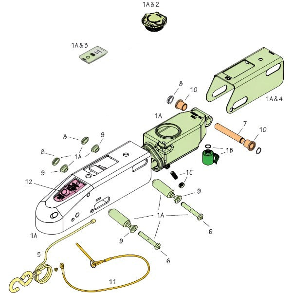 Tie Down Actuator Inner Member / Repair Kit, LP80 / LP85 Bullet Disc B ...